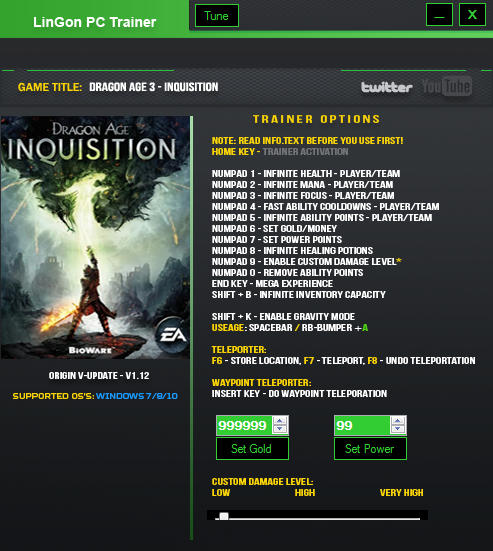 Dragon Age Inquisition Trainer 16 1 12 LinGon Download Free VGTrainers